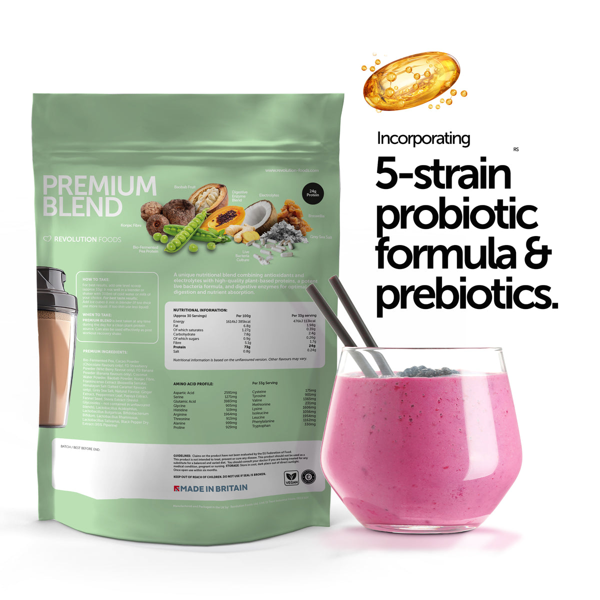 Plant Based Protein Powder Premium Blend : Revolution Foods