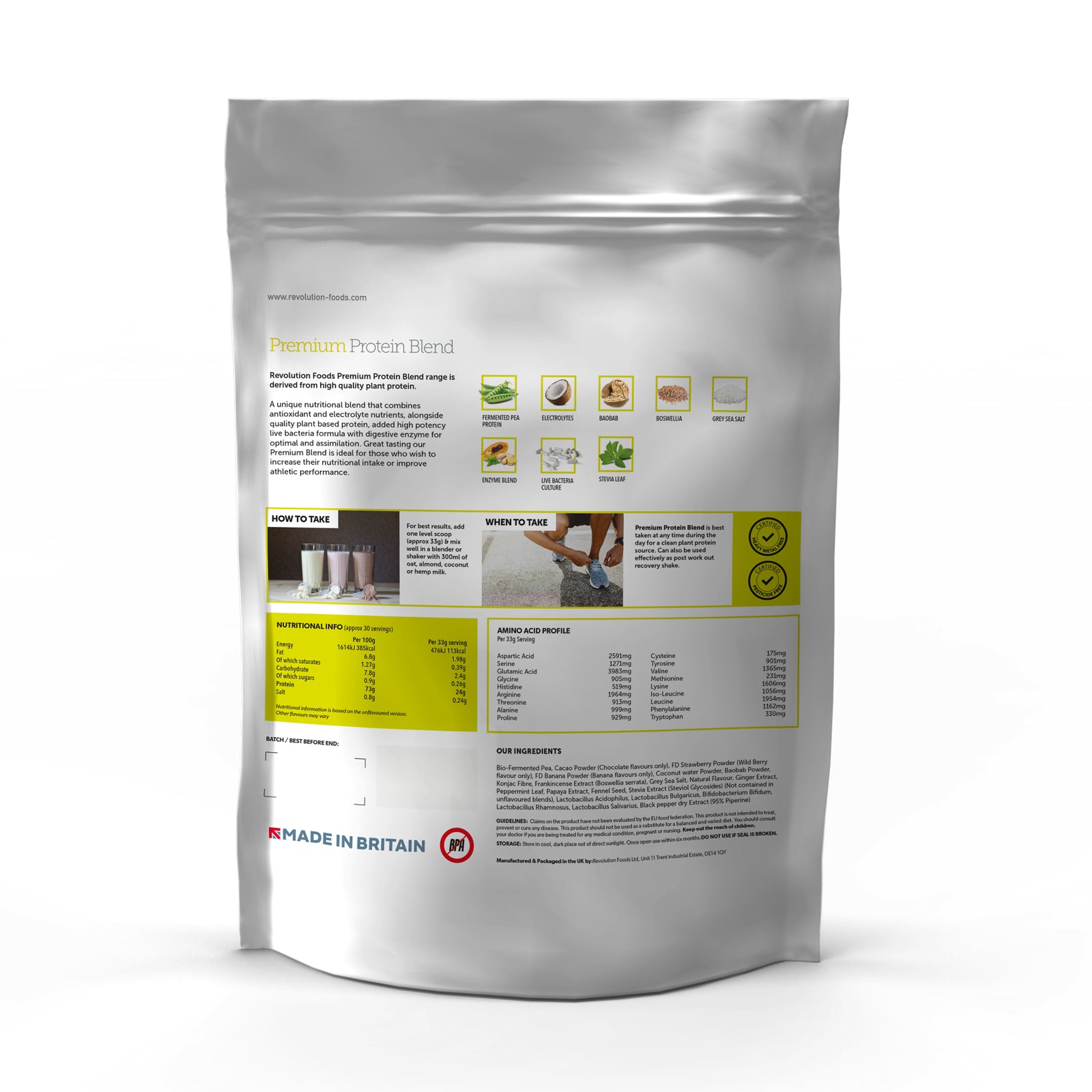 Plant Based Protein Powder Premium Blend : Revolution Foods ...