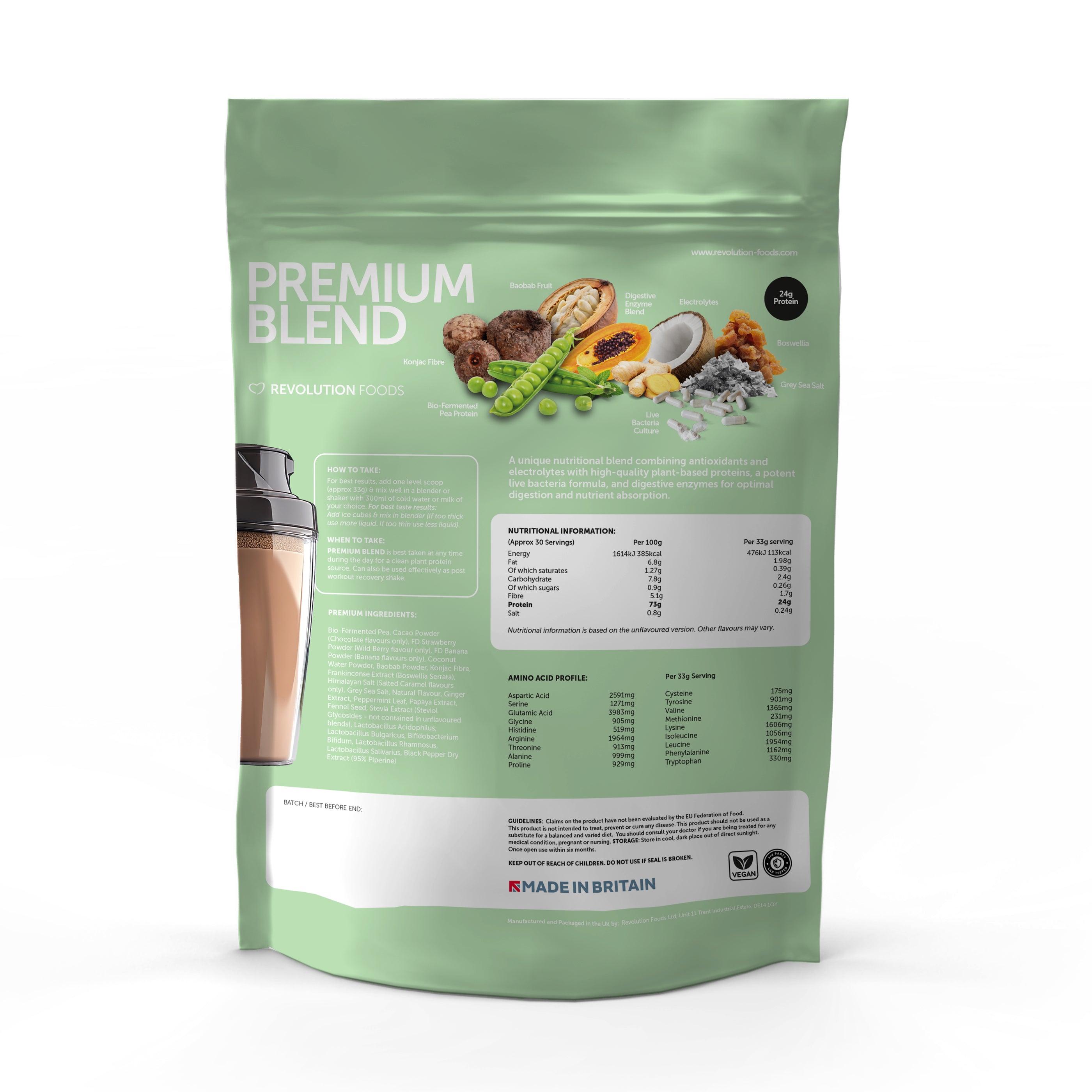 Plant Based Protein Powder Premium Blend : Revolution Foods