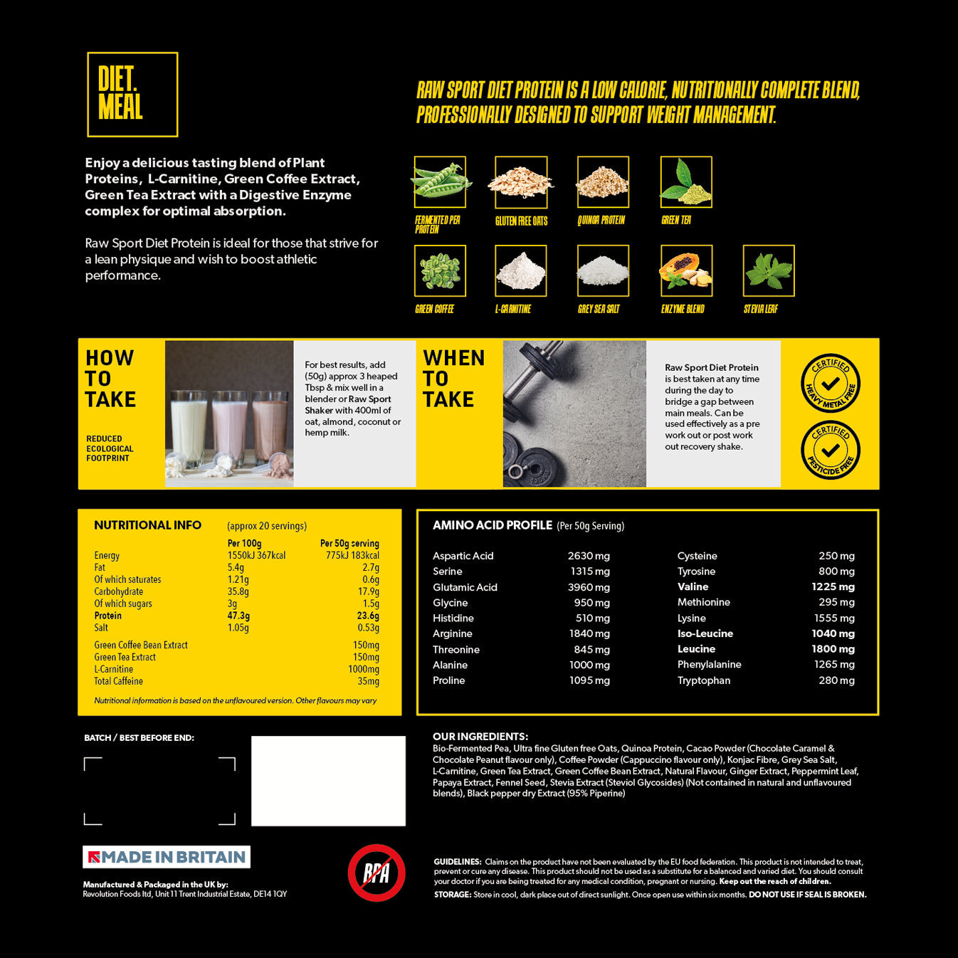 Diet Protein (1KG) meal shake for weight loss– Revolution Foods ...